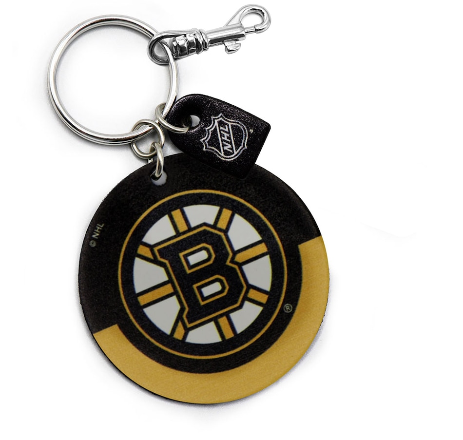 Boston Bruins Leather Round Keychain - TSC.ca
