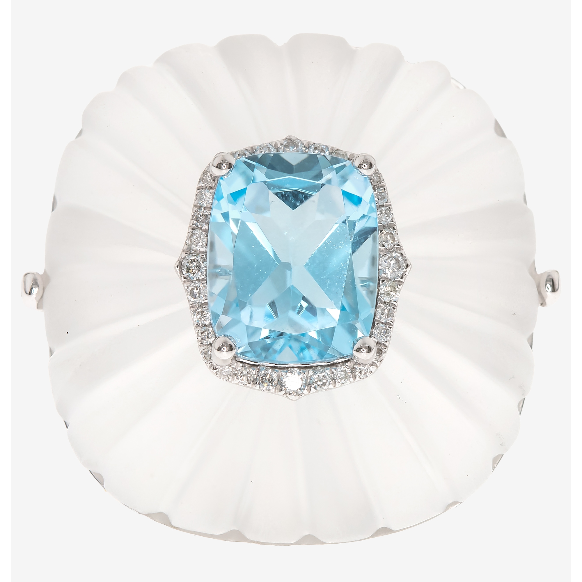 Cirari 14K White Gold Blue Topaz & Diamond Ring - TSC.ca