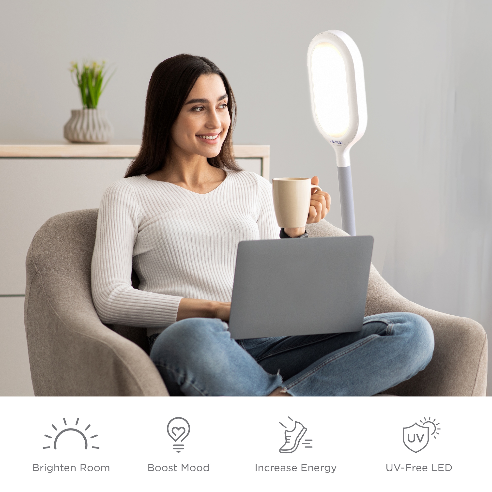 Verilux HappyLight Duo 2-in-1 Light Therapy and Task Floor Lamp - TSC.ca