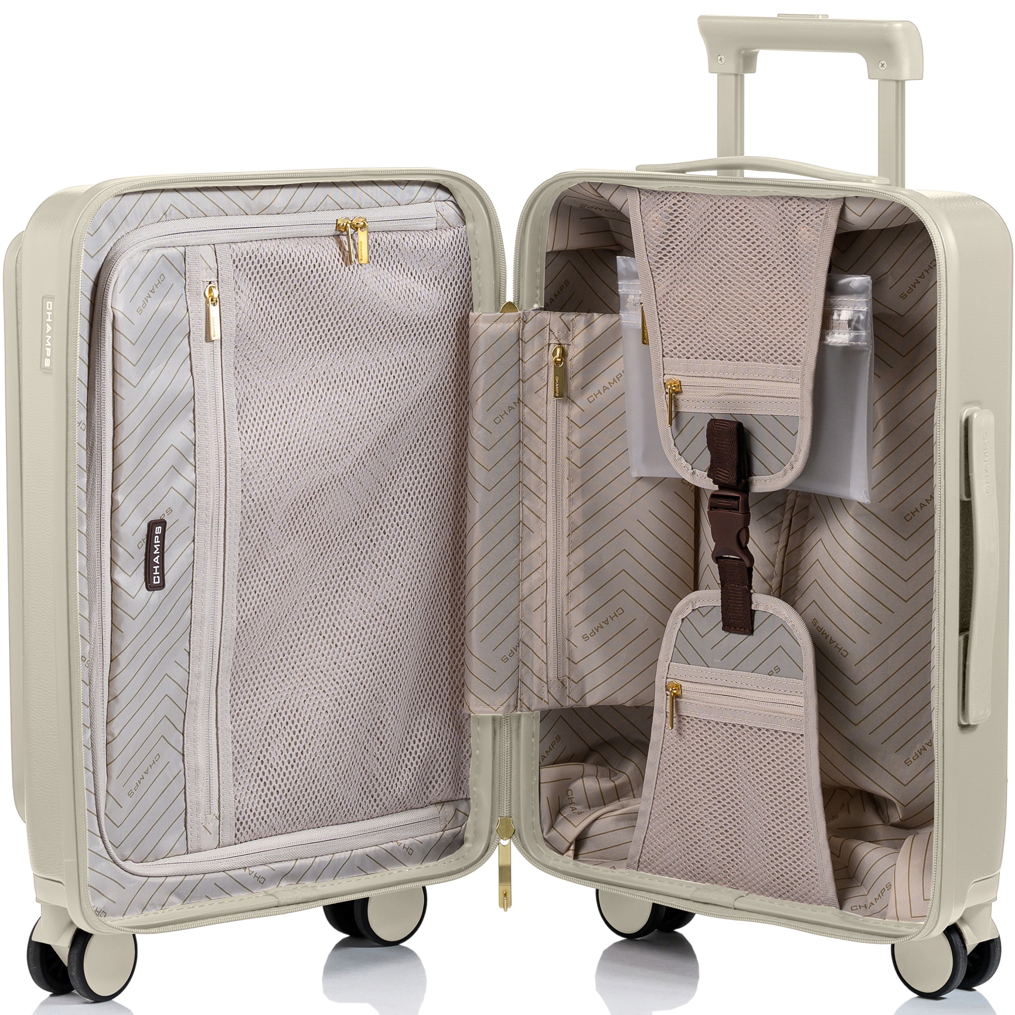 Champs Luggage Onyx Collection Hard Side Spinner Expandable Carry-on ...