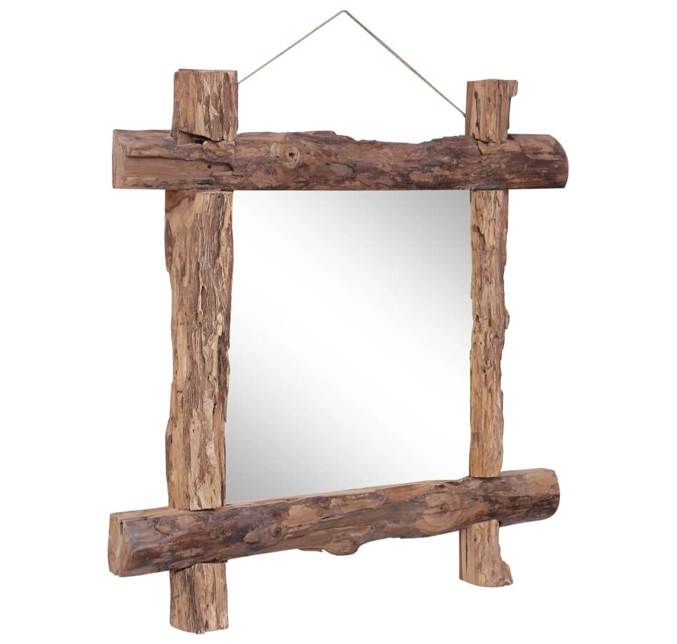 Home & Garden - Décor - Picture Frames - Log mirror Natural 70x70 cm ...