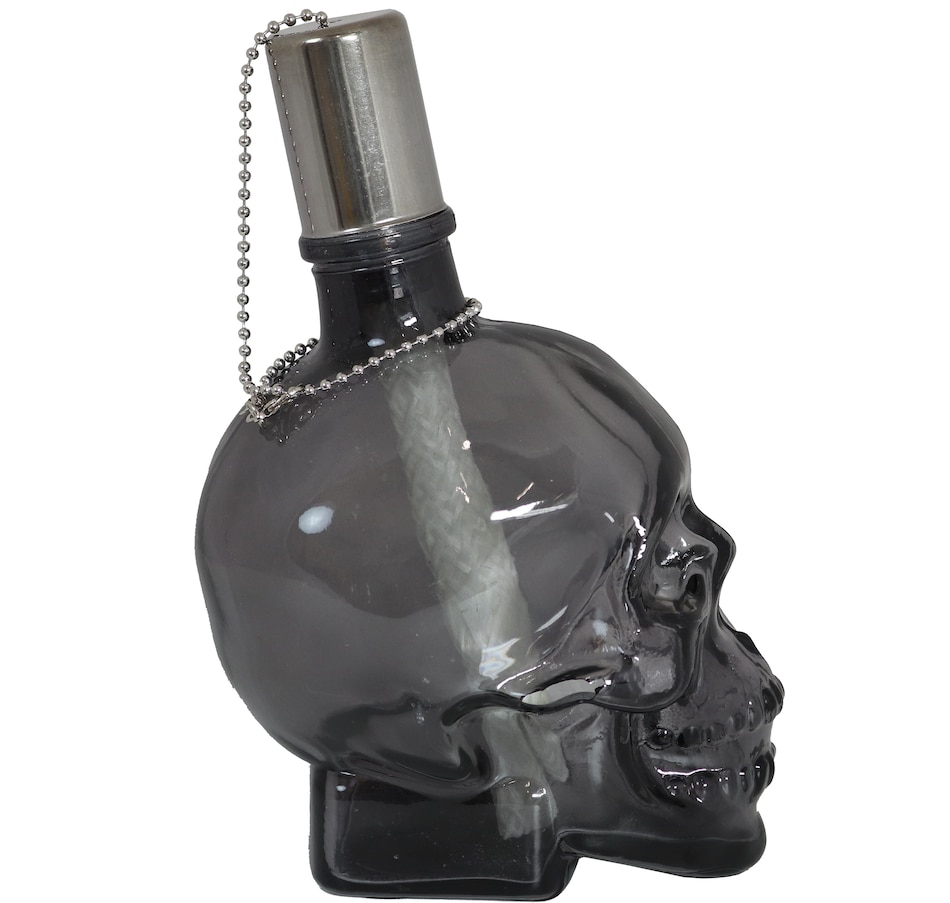Grinning Skull Glass Tabletop Torches - TSC.ca