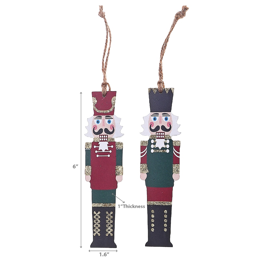 Christmas Flat Mdf Nutcracker Ornament - Set of 12 - TSC.ca