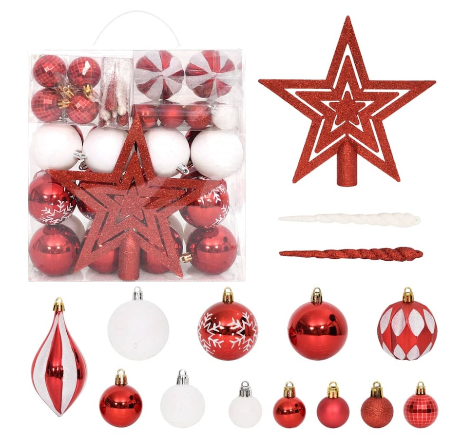 Christmas bauble set 64 pcs Red and white - TSC.ca