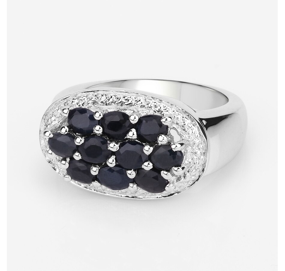 2.20 Ct. Genuine Black Sapphire .925 Sterling Silver Ring for women ...