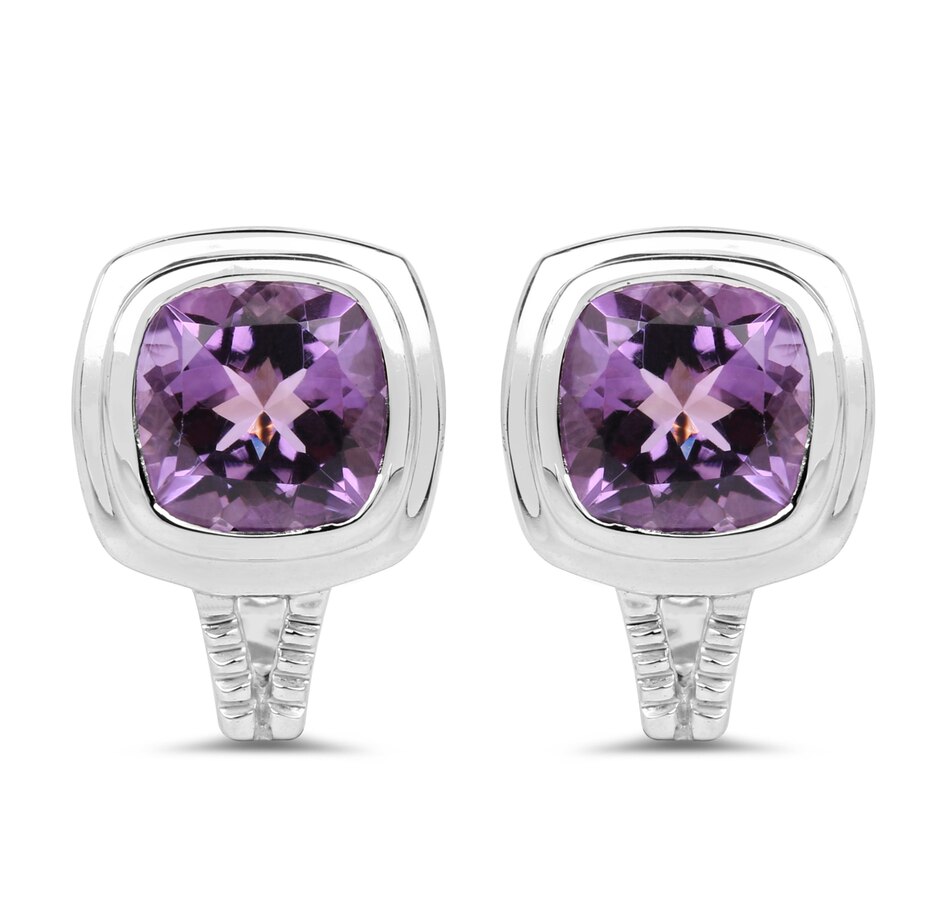 7.10 ct. Genuine Amethyst .925 Sterling Silver Earrings - TSC.ca