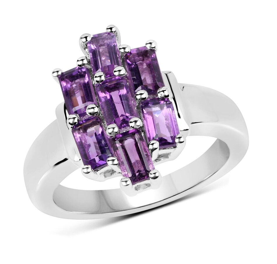 Jewellery - 2.80 ct. Genuine Amethyst .925 Sterling Silver Ring for ...