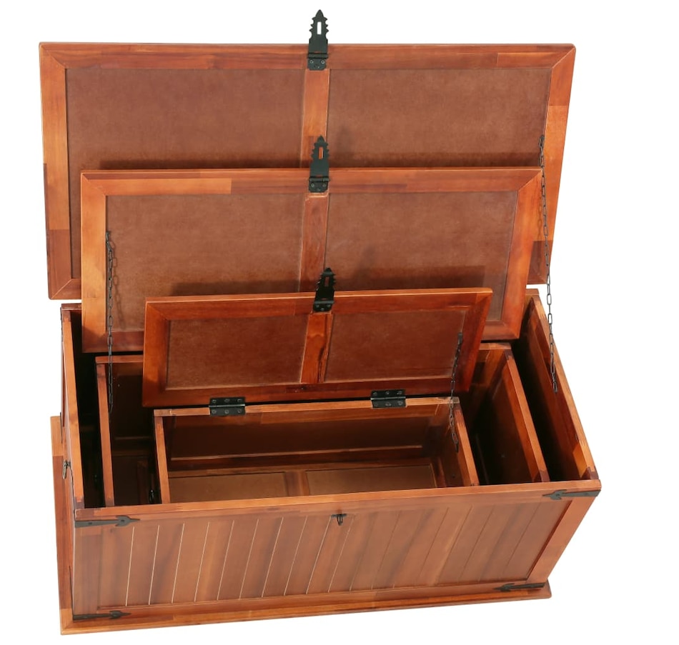Storage chests 3 pcs Solid acacia wood - TSC.ca
