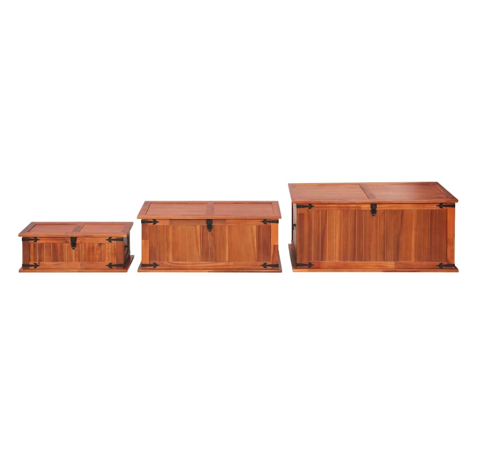 Storage chests 3 pcs Solid acacia wood - TSC.ca