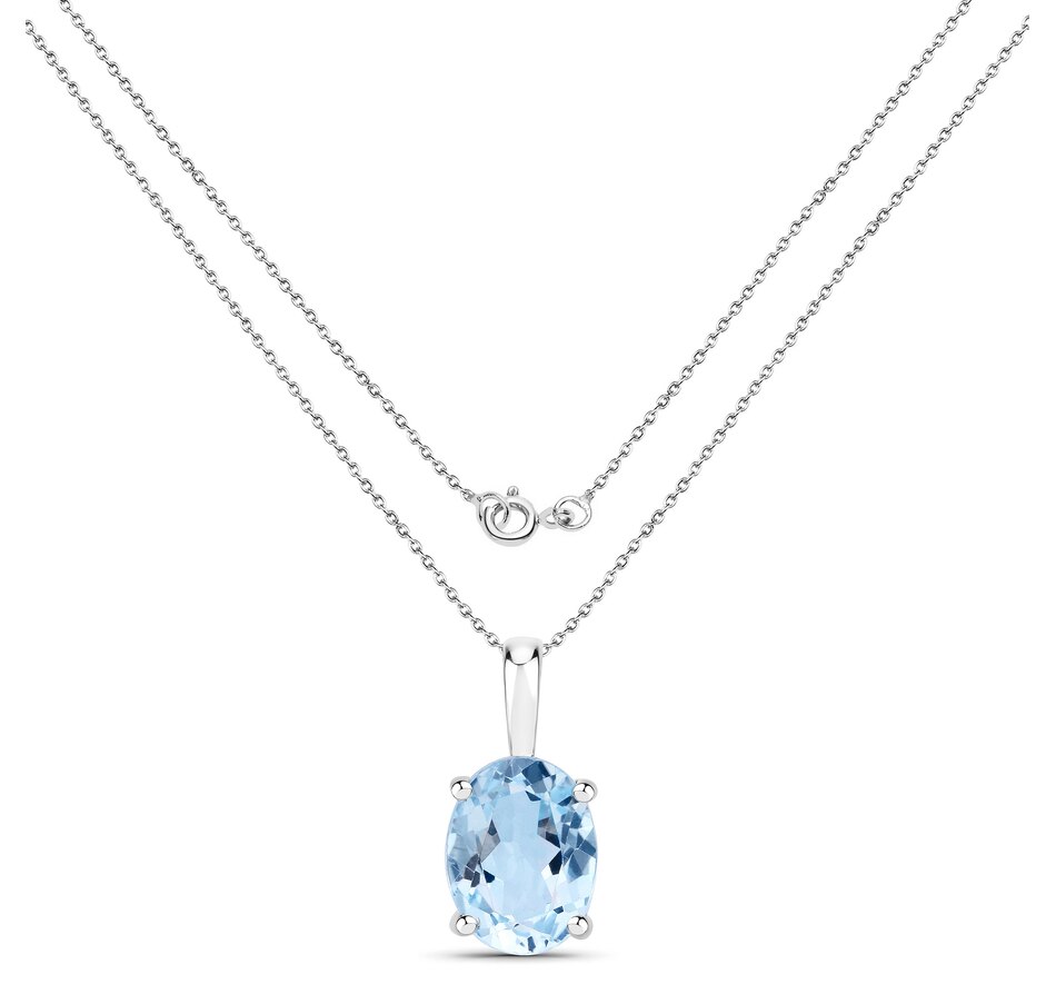 Jewellery - 2.00 ct Genuine Blue Topaz .925 Sterling Silver Pendant ...