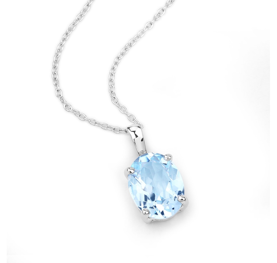 Jewellery - 2.00 ct Genuine Blue Topaz .925 Sterling Silver Pendant ...