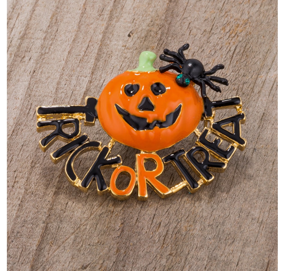 Jack-O'-Lantern Brooch With Crystals - TSC.ca