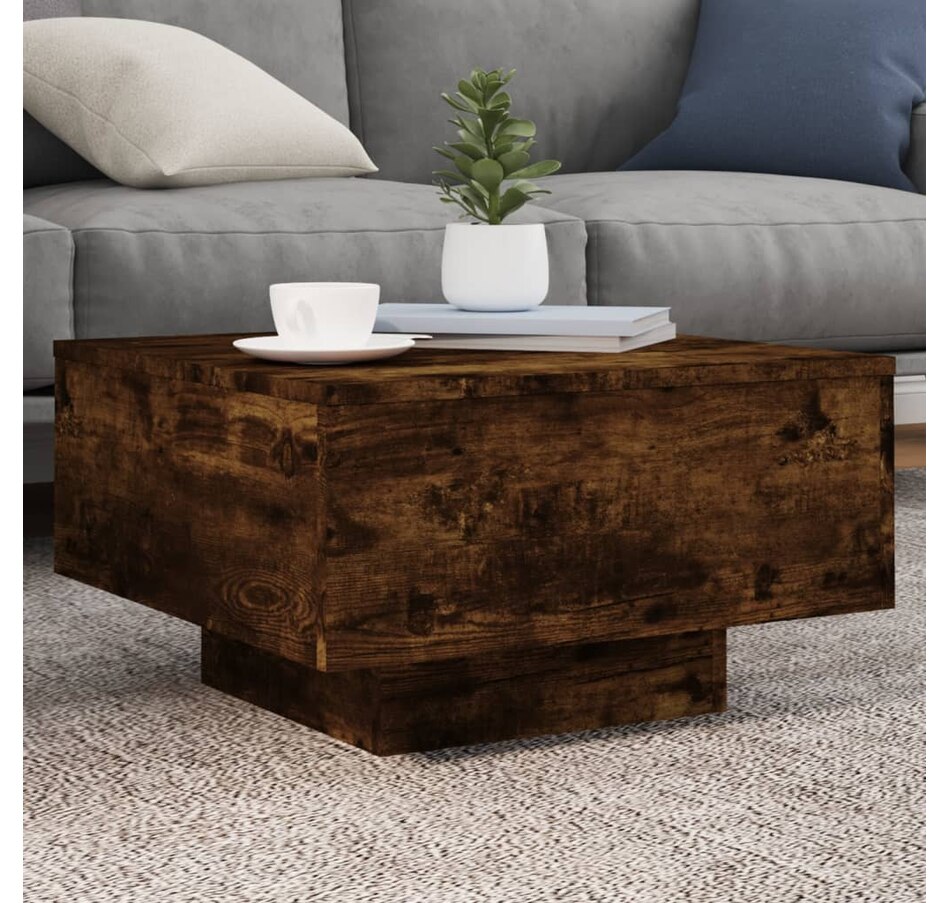 Smoked oak coffee table 55x55x31 cm engineered wood - TSC.ca