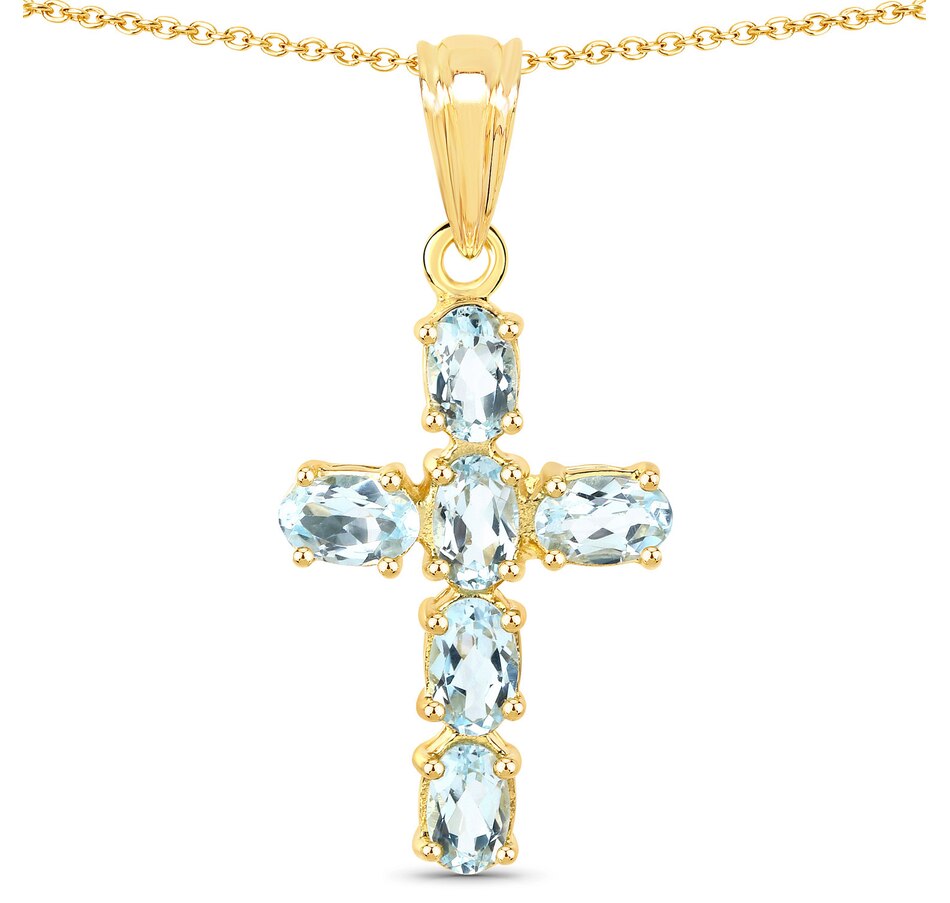 Jewellery - 3.06 ct. Genuine Blue Topaz .925 Sterling Silver Pendant ...