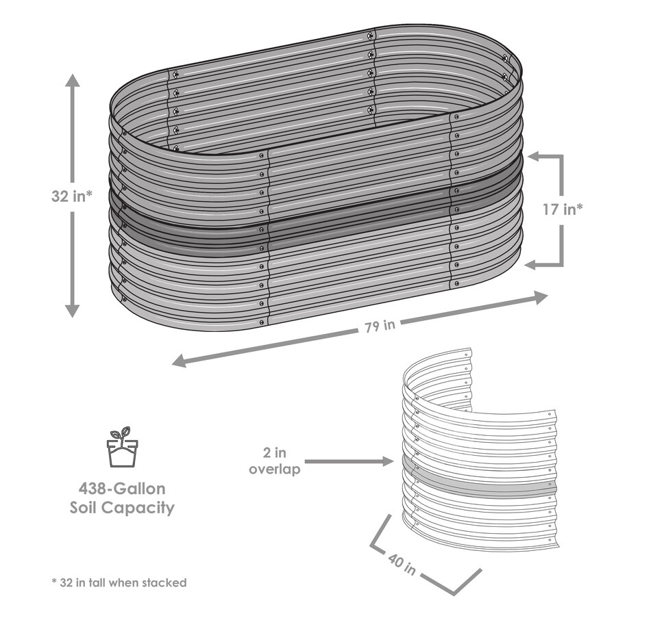 79" Stackable Galvalume Steel Raised Garden Bed - TSC.ca
