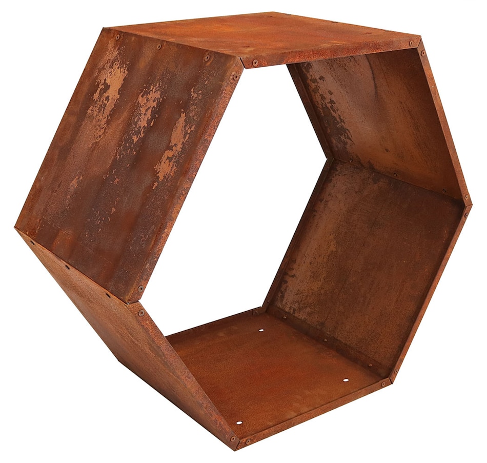 Indoor/Outdoor Hexagon Rustic Honeycomb Log Rack - TSC.ca