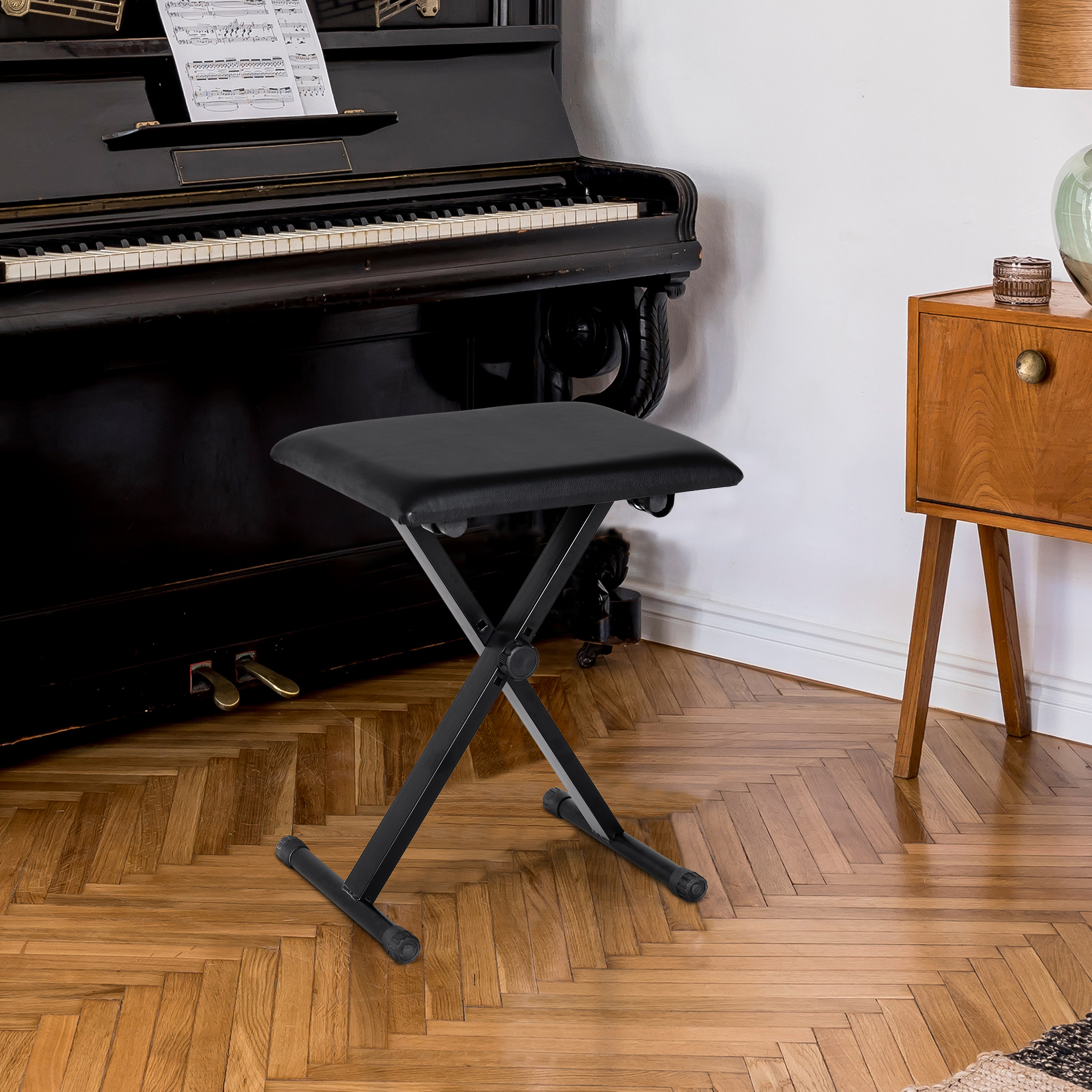 HOMCOM Adjustable Piano Bench, X-Style Folding Piano Stool - TSC.ca
