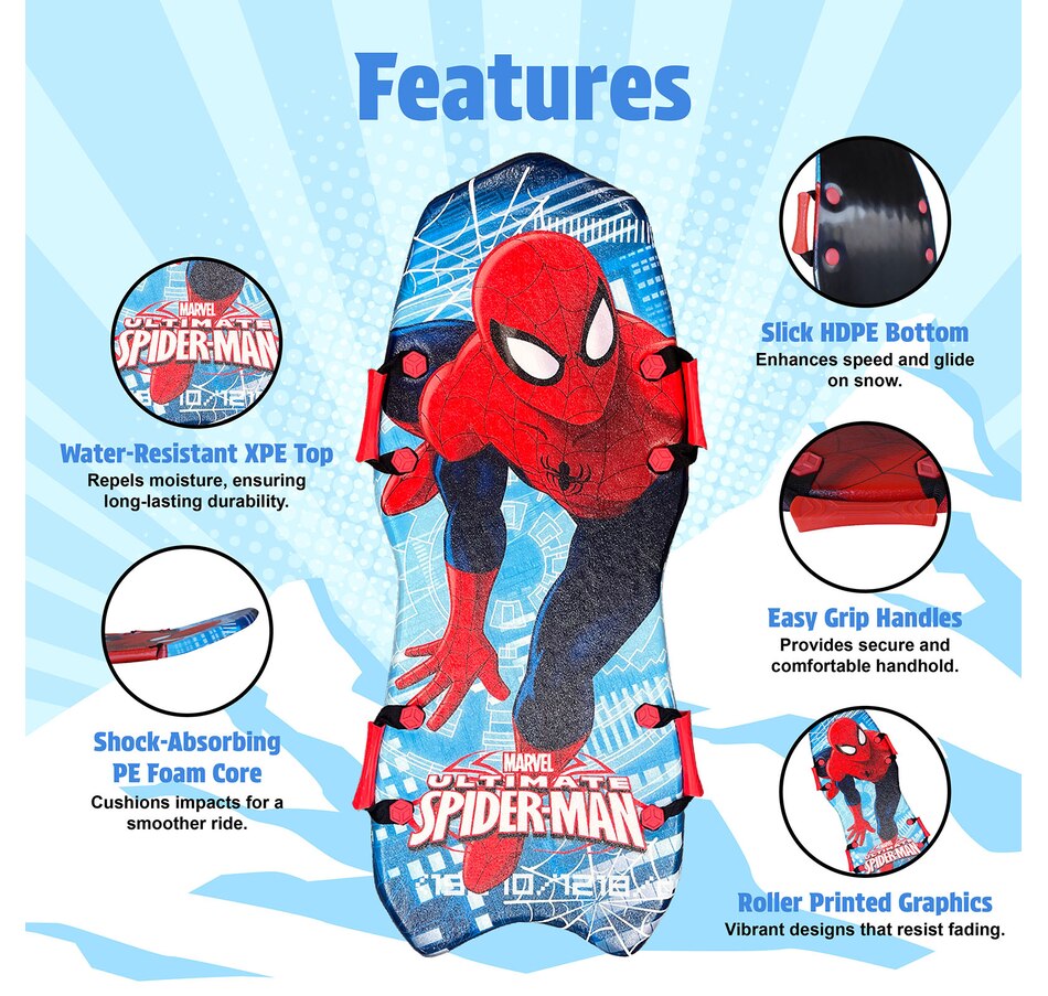 Marvel 2-person Foam Sled 45 Inch Winter RYDR Marvel 45" 2-Person Snow ...