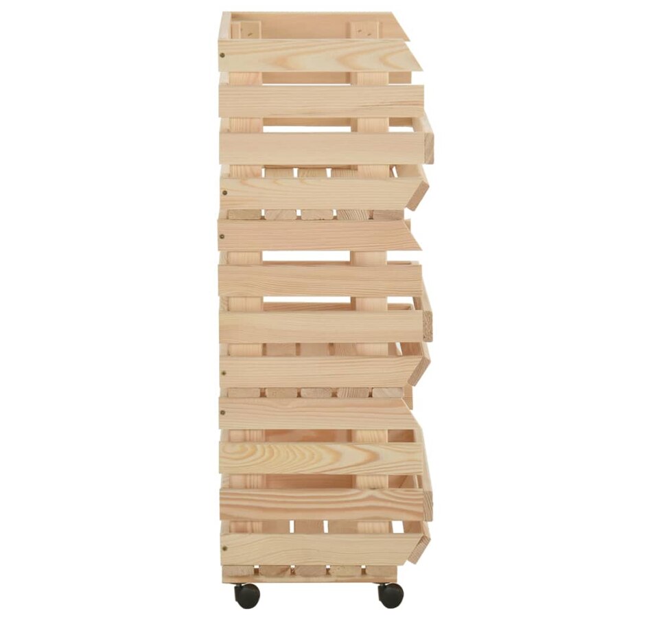 Vegetable trolley 57x30x80 cm Solid pine wood - TSC.ca