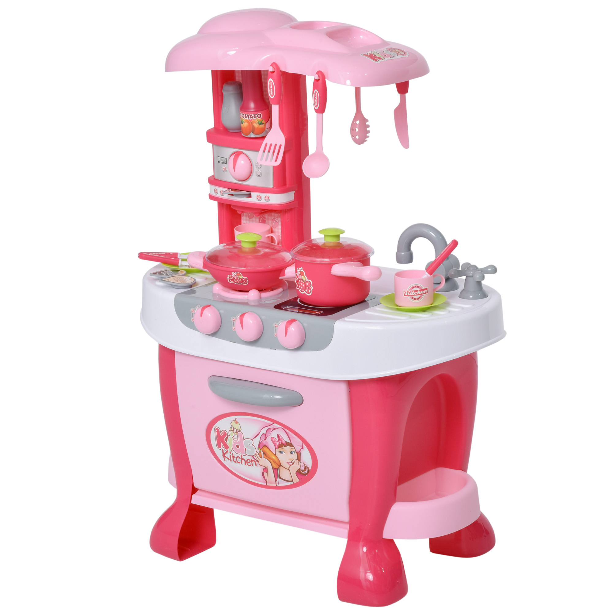 Qaba Kids Kitchen Set Kitchen Playset Pretend Toy Children Role Play ...