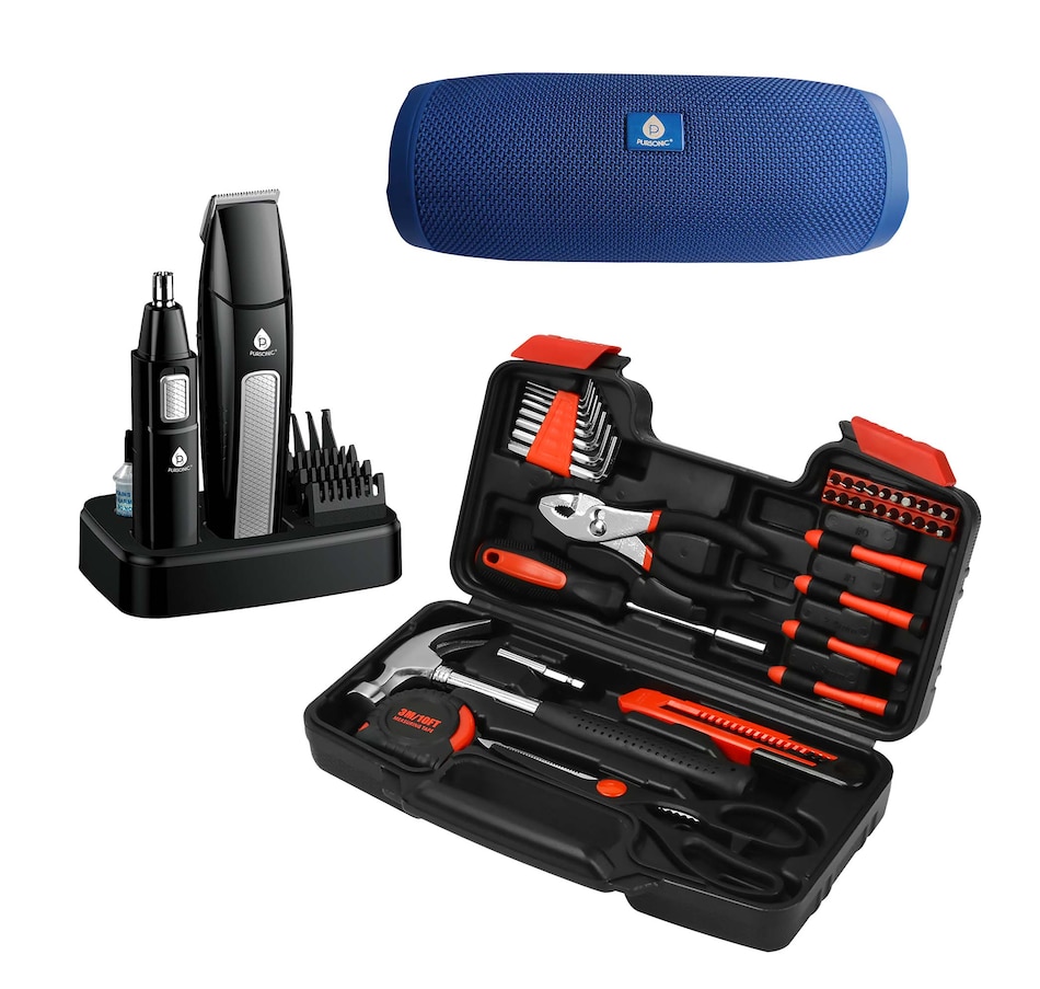 Ultimate Menâ€™s Package â€“ Tool Kit, Wireless Speaker & Grooming Set ...