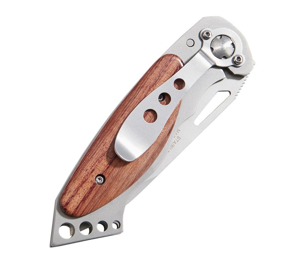 Ss Locking Pocket Knife W/wood Handle 4.625" L - TSC.ca